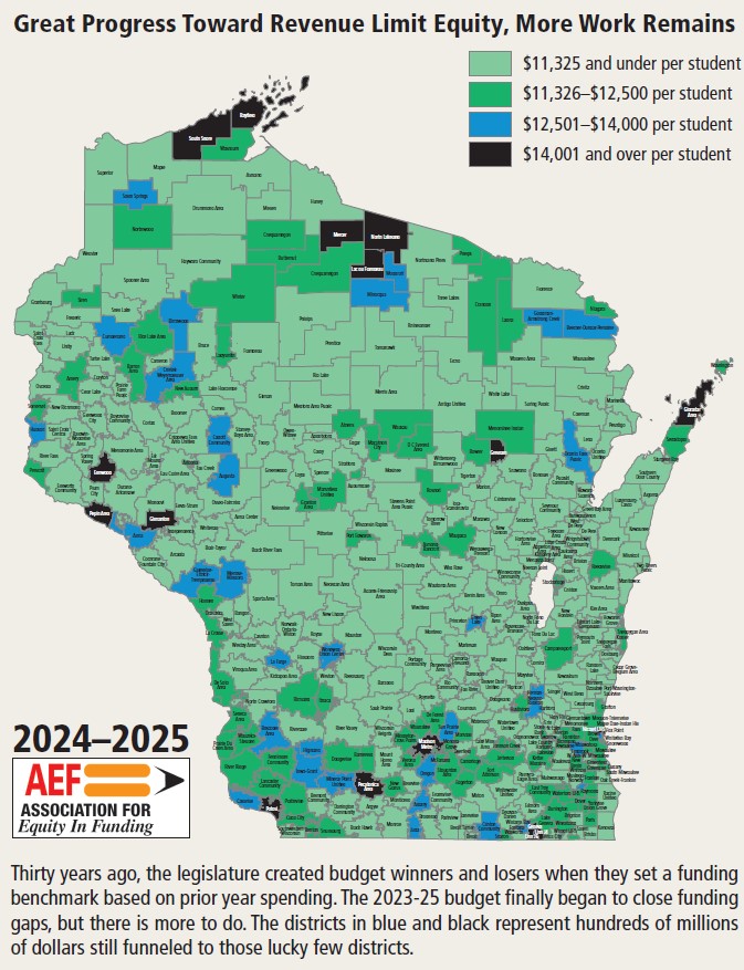 AEF Releases 2025 Revenue Limit Map – WI Association for Equity in Funding